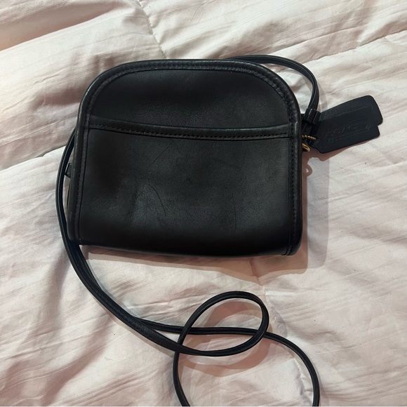 Coach | Bags | Coach Vintage Mini Abbie Black Leather Crossbody 97 ...